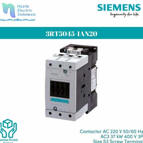 Jual Siemens Magnetic Contactor 3Rt 5045 / 3Rt5045-1An20 Coil 220-230 ...