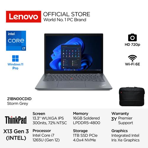Jual Lenovo ThinkPad X13 Gen 3 CDID Intel I7 1265U 16GB 1TB SSD Win11 ...