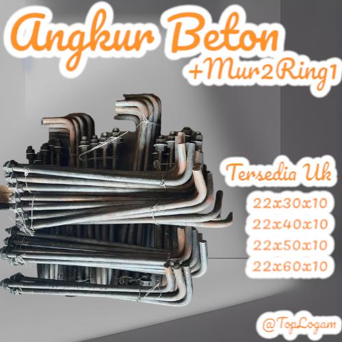 Jual ANGKUR BETON HITAM DIAMETER 22 + MUR 2 RING 1 - 22X30X10 - Kab ...