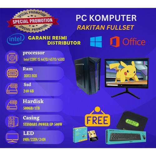 Jual PC RAKITAN PROSESOR I5 GEN 4 4570 RAM 4GB /8GB SSD 240 HDD 500/1TB - Jakarta Pusat ...