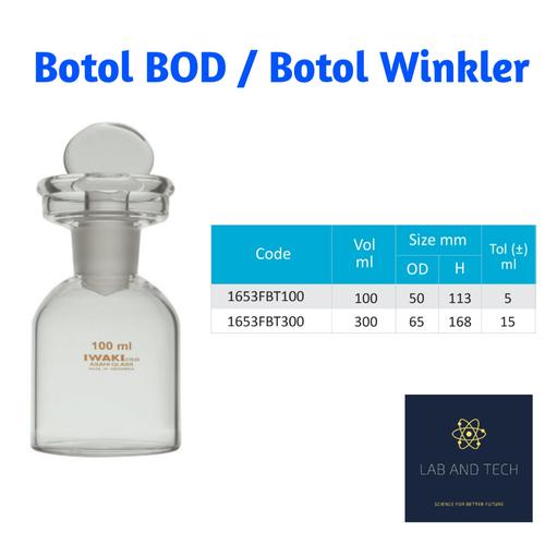 Jual Botol BoD Botol Winkler Iwaki 100 dan 300ml Original - 300ml ...