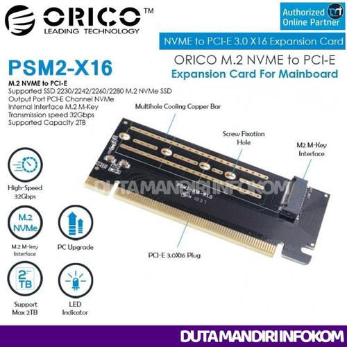 Jual ORICO PSM2 X16 - M.2 NVME to PCI-E 3.0 X16 Expansion Card ...