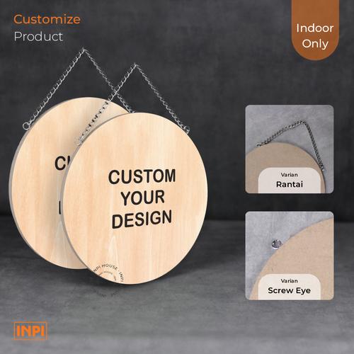 Jual Custom Papan Tanda Signage - MDF Lingkaran 20 cm 2 Sisi Screw eyes ...
