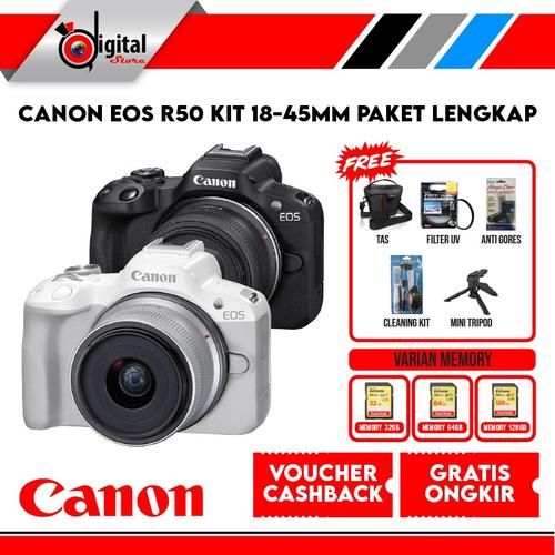 Promo Canon EOS R50 Kit 18-45mm PAKET LENGKAP - Canon R 50 Mirrorless ...