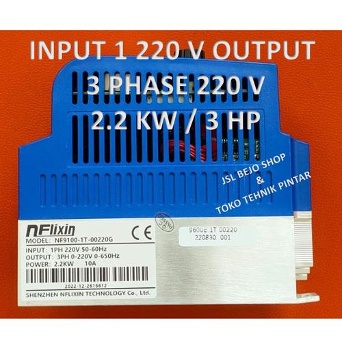 Jual VFD Inverter 9600D NFLIXIN input 1 phase 220V Output 3 Phase 0‑220V - 2.2KW/3HP - Kab ...