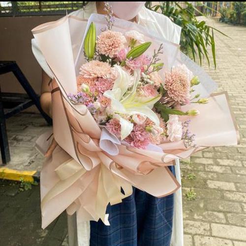 Jual Korean Pastelic Lily Bouquet Bucket Buket Bunga Segar Fresh ...