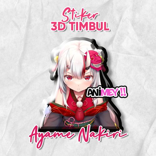 Jual Stiker Emblem 3D Timbul Ayame Nakiri / Stiker Anime Resin - 1 ...