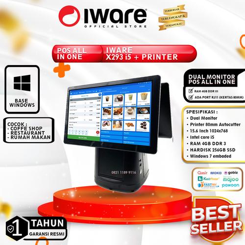 Promo Pos All In One Iware X293 Dual Monitor Core i5 4/256GB Printer ...
