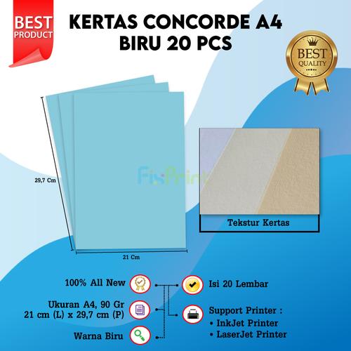 Jual Merah Muda Kertas Concorde A4 90gr 1 pack isi 20 Lembar 210mm x ...