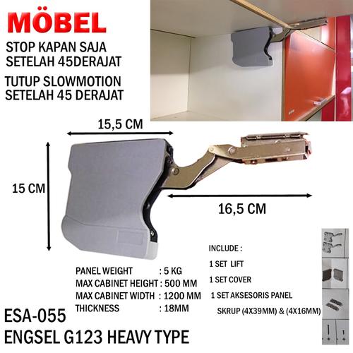 Jual LIF G123 MOBEL Slowmo Engsel LiftUp System Buka ke Atas Untuk 1 ...