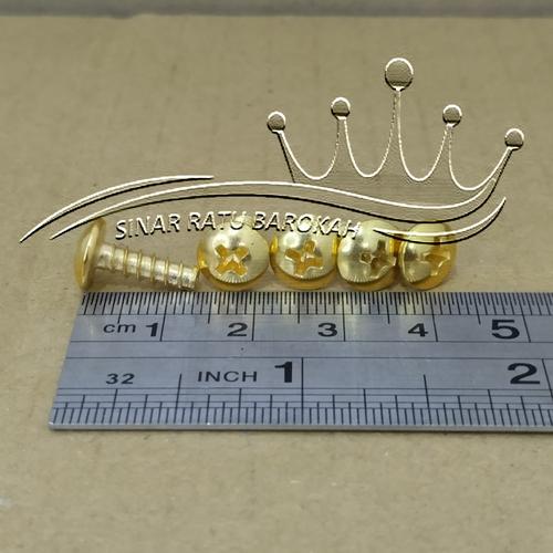 Jual BAUT CACING BODY 4X12 HONDA SKRUP SEKRUP 4 X 12 GOLD BAUD BODI ...