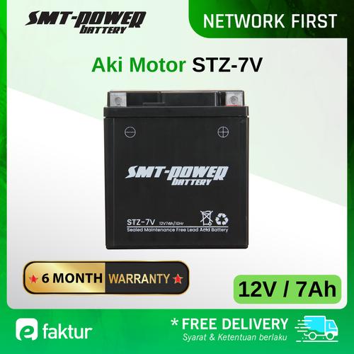 Jual SAMOTO Aki Motor 12V 7AH Power Motorcycle Battery SMT Power STZ-7V ...