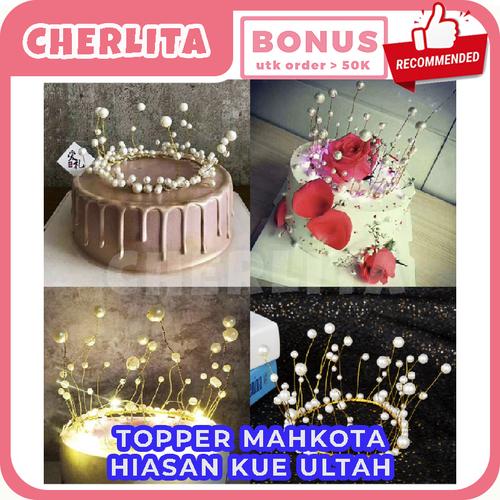 Jual Topper Mutiara Mahkota Hiasan Kue Ulang Tahun Birthday Pearl Crown ...