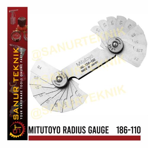 Jual MITUTOYO 186-110 Radius Gauge Gage 0,4 - 6mm 18 Pairs - Kota ...