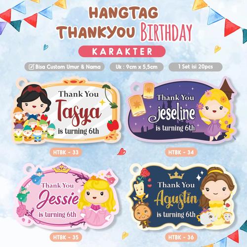 Jual Hangtag birthday kartu ucapan souvenir ulang tahun anak tag custom ...