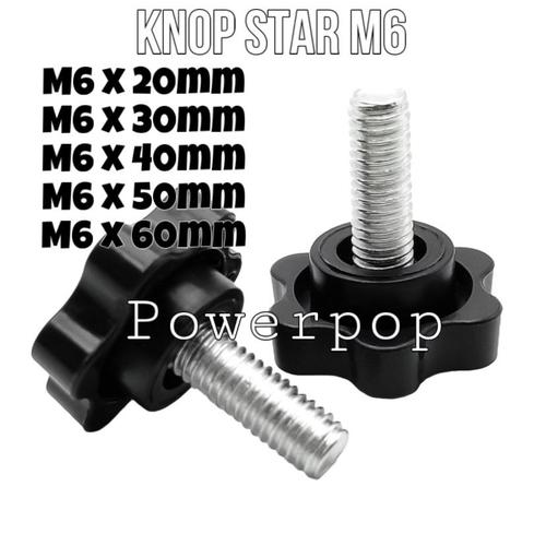 Jual M6 BAUT KNOP STAR / KNOB STAR M6 BAUT KUPING PEGANGAN HANDLE - Mur ...