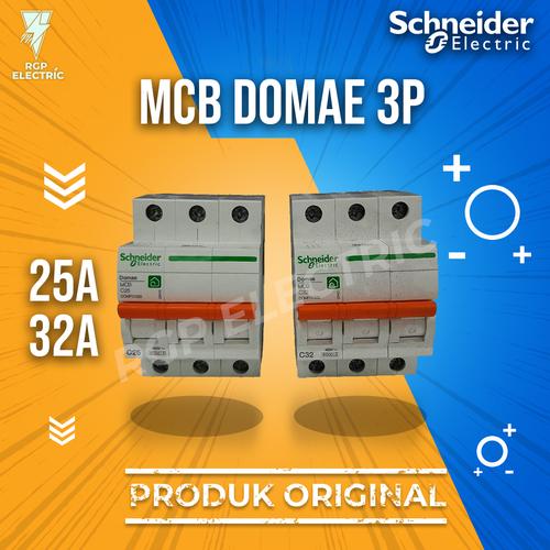 Jual MCB DOMAE 3 Phase 3P 25A 32A Schneider New Domae - 3P 25A - Kab. Tangerang - RGP Electric ...