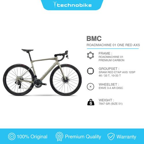 Promo Sepeda Roadbike BMC Roadmachine01 One Sram Red AXS - Green Sand ...