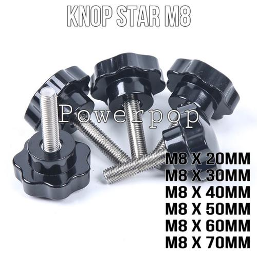 Jual M8 BAUT KNOP STAR / KNOB STAR M8 BAUT BINTANG TEBAL BEST QUALITY ...