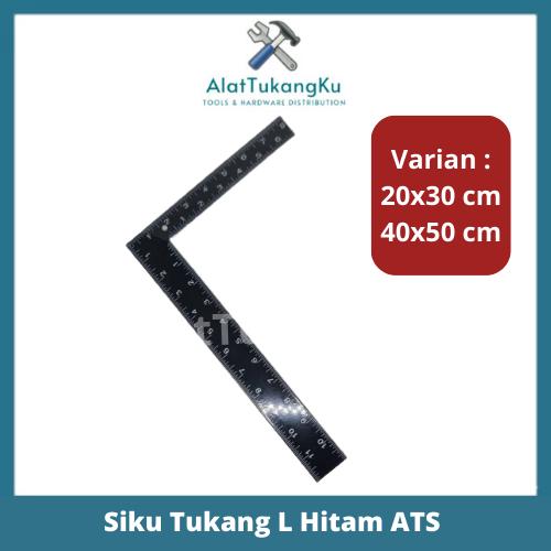 Jual Siku Tukang L Hitam ATS 20x30 CM 40x60 Cm Penggaris Siku Tukang ...