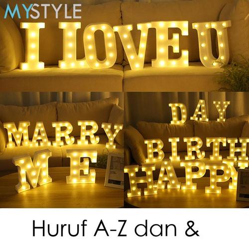 Jual LAMPU LED HURUF HATI SIMBOL & A-Z WARM WHITE BATERAI DEKORASI ...
