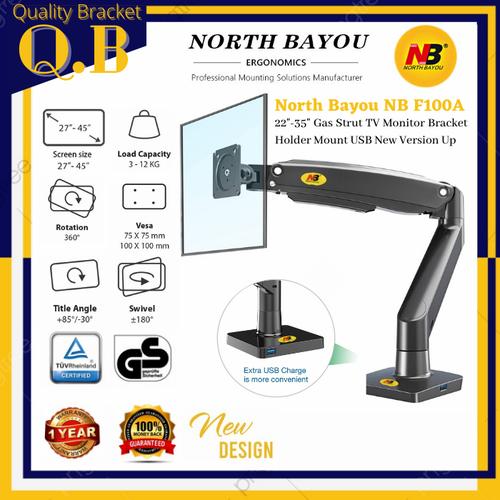 Jual Bracket Monitor 22" - 35" North Bayou NB F100A Gas Strut Desktop ...