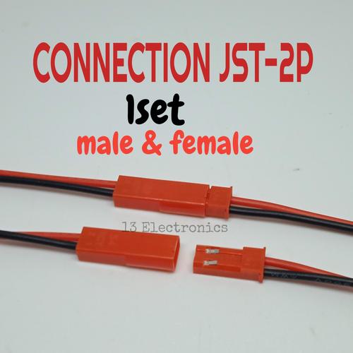 Jual Connection JST 2P Male&Female konektor JST-2p 10cm 1set Cable ...