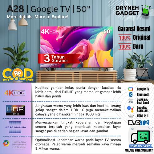 Jual TCL 50A28 4K HDR10 MICRO DIMMING HDMI 2.1 GOOGLE TV 50 INCH ...