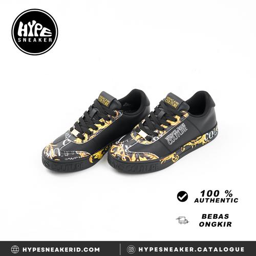 Promo Sepatu VERSACE JEANS TEXT BAROQUE YELLOW BLACK SNEAKER 100% ORI ...