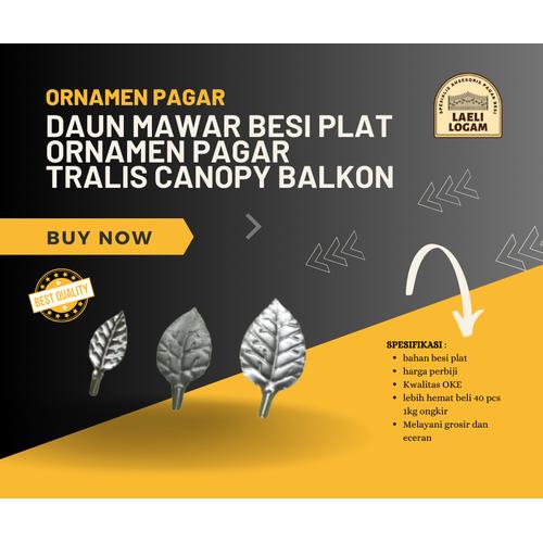 Jual Daun mawar besi plat ornamen pagar tralis canopy balkon - Kecil ...