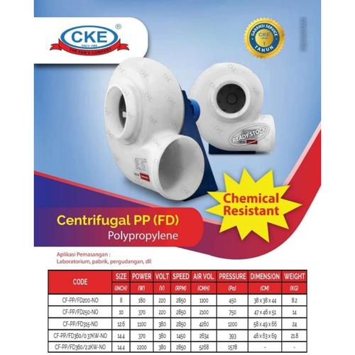 Jual CKE Centrifugal Fan CF-PP/FD360/2.2KW-NO - Jakarta Pusat - SENTRA ...