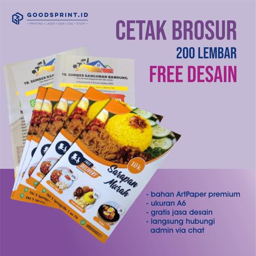Jual Cetak Brosur Flyer A6 FREE DESAIN Cetak Poster 200 lembar Print ...