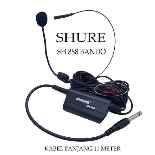 Jual Mik Bando / Headset SHURE SH 888 Kabel 10 Meter Microphone Imam ...