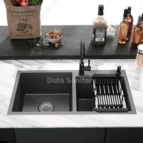 Jual Kitchen Sink Stainless ONAN 8245 HITAM ORIGINAL ONAN/ Bak Cuci ...