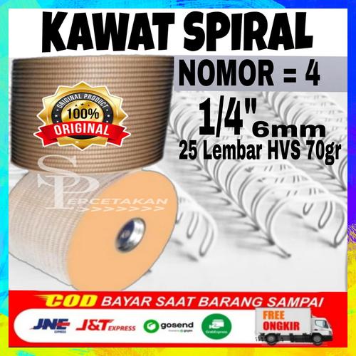 Jual Spiral WBI 1/4 putih/Kawat spiral wbi/spiral kalender 1/4"/spiral ...