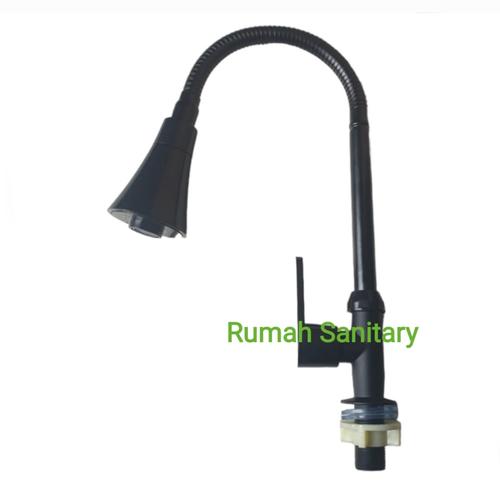 Promo Kran angsa Tanam Flexibel Trompet Full Black Hitam 1/2 - Keran ...