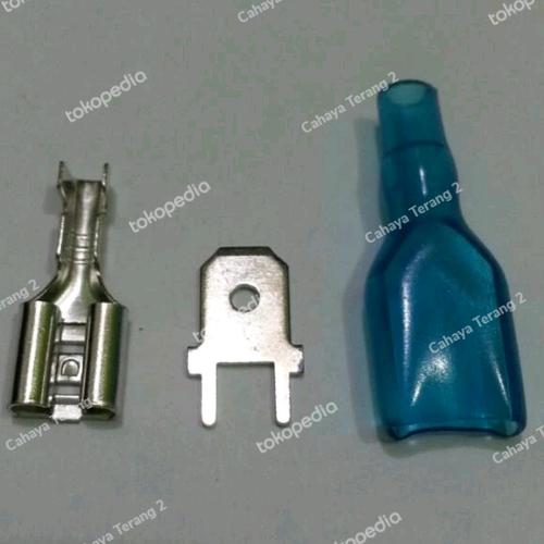 Jual Skun PCB 6.3mm Male/Female Skun Gepeng Tancap 6.3 mm Cover Karet ...