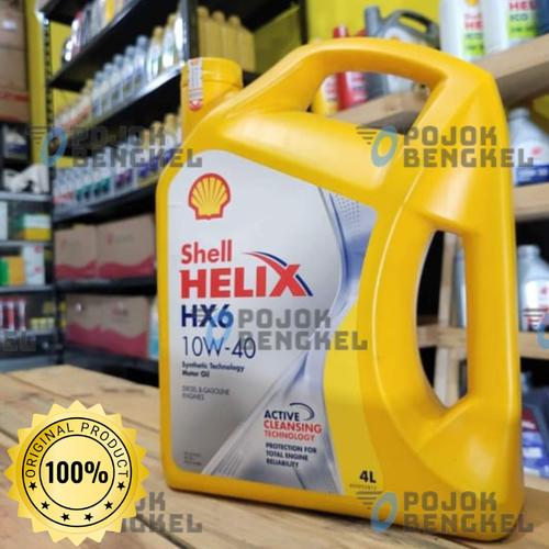 Jual Shell Helix HX6 10W-40 kemasan 4liter original scane Barcode 100% ...