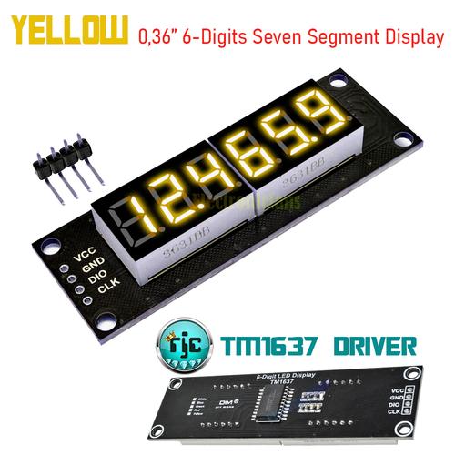 Jual Module Seven Segment 6 Digit 0 36 Tm1637 Led 7 Segment Display