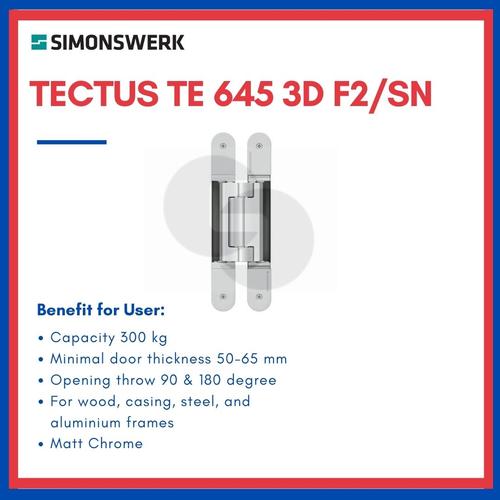 Jual Tectus Concealed Hinges TE 645 3D 300kg Engsel Tanam Simonswerk ...