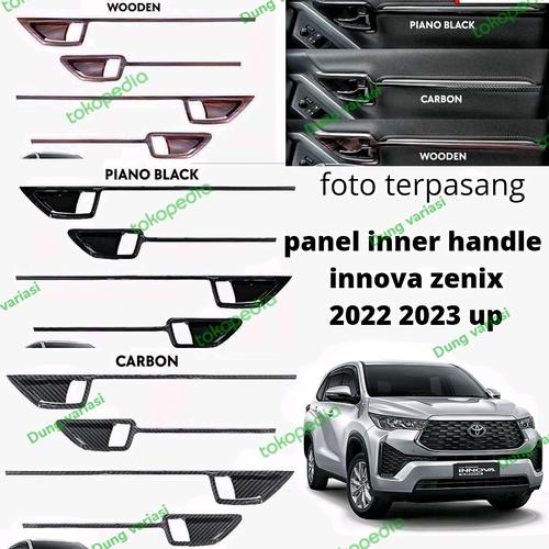 Jual panel inner handle dalam Innova Zenix 2022 2023 Hitam Wood Carbon ...