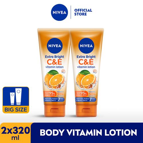 Promo NIVEA Extra Bright C&E Vitamin Body Lotion 320ml - Twin Pack - - NIVEA Official | Tokopedia