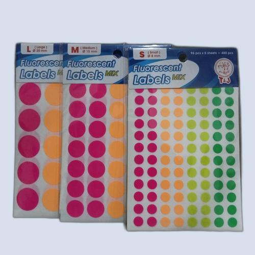 Jual Sticker Label Bulat Warna/ Fluorescent Labels Mix Tom & Jerry - L ...