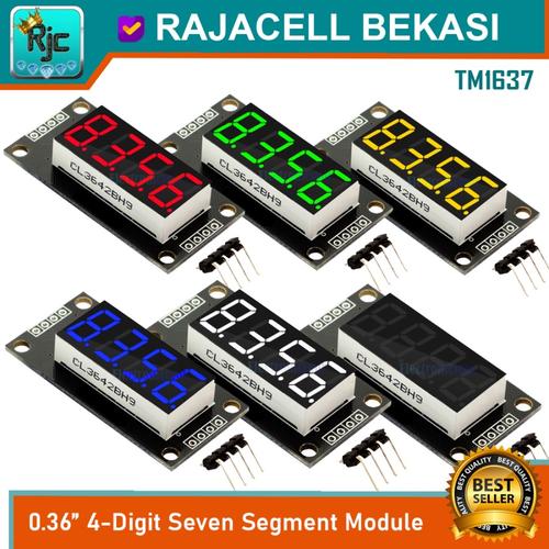 Jual Module Seven Segment 4-Digit 0.36" TM1637 LED 7-Segment Display ...