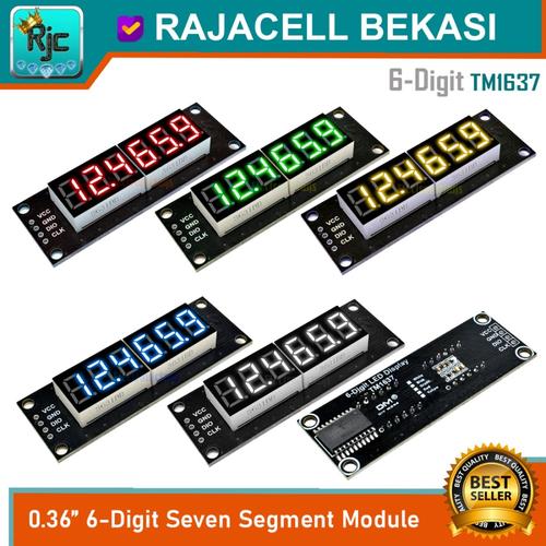Jual Module Seven Segment 6-Digit 0.36" TM1637 LED 7-Segment Display ...