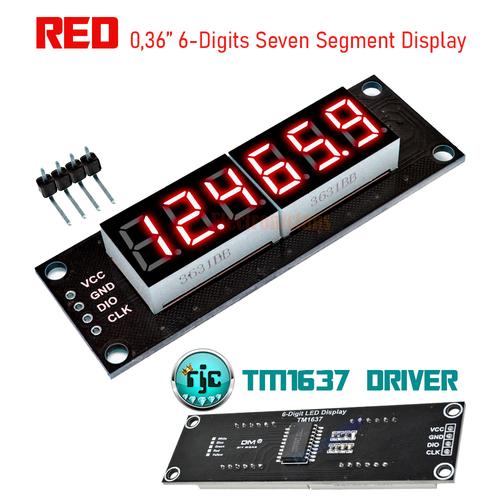 Jual Module Seven Segment 6-Digit 0.36" TM1637 LED 7-Segment Display ...