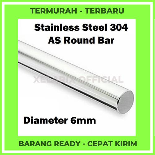 Jual AS Stainless Steel SS 304 6mm harga per CM batang, as, shaft, bar ...