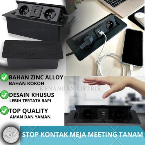 Jual Stop Kontak Meja 2 Lubang + 2 USB / Pop Up Table Socket - Jakarta ...