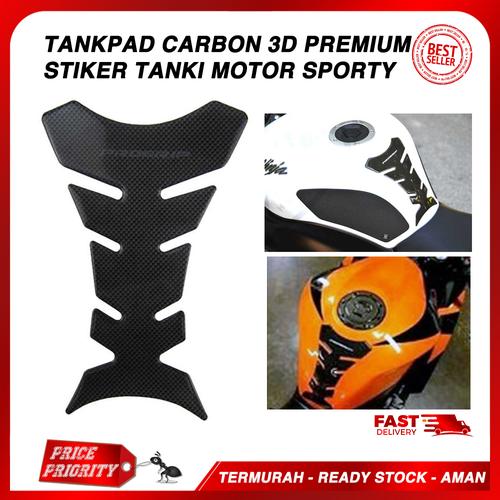 Jual Tankpad Stiker Tangki Motor Carbon Premium 3D Sticker Black Sporty ...