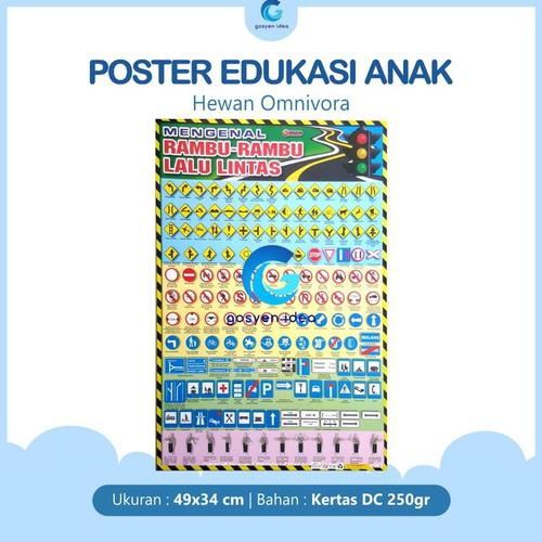 Jual Poster Pendidikan Edukasi Anak Belajar Rambu-Rambu Lalu Lintas ...